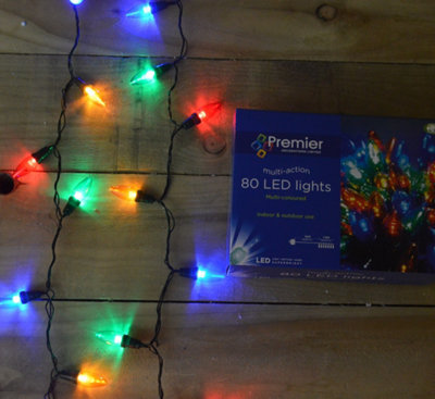 7.9m 80 LED Multi Function Large Bulb Outdoor Christmas Festoon Lights ...