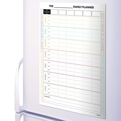 7 Day Magnetic Family Planner Fridge Board Planner Chart Six People ...