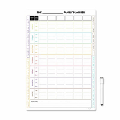 7 Day Magnetic Family Planner Fridge Board Planner Chart Six People ...