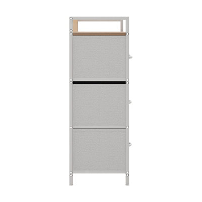 7-Drawer White Metal Frame Storage Cabinet Chest of Drawers
