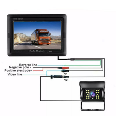 7" HD CAR REVERSING CAMERA & LCD MONITOR KIT FOR TRUCK, CARAVAN, BUS ...