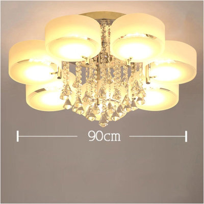 7 Head Modern Round Acrylic LED Ceiling Light Color Changing Chandelier ...