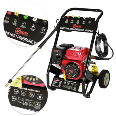 7 HP Portable Petrol High Powered Water Pressure Washer with Spray Gun