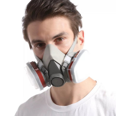 7-in-1 Reusable Half Face Respirator Mask Kit - Dust, Gas, Vapour ...