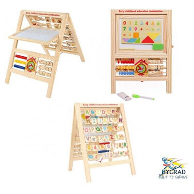 7 in 1 Wooden Kids Educational Easel Multi Activity Learning Board with ...