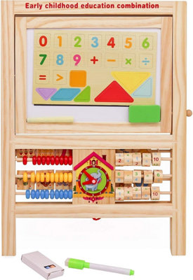 7 in 1 Wooden Kids Educational Easel Multi Activity Learning Board with ...