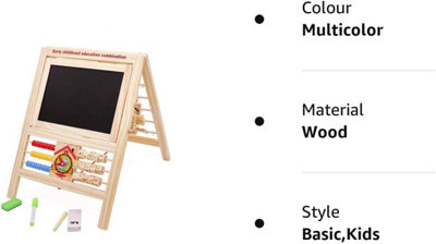 7 in 1 Wooden Kids Educational Easel Multi Activity Learning Board with ...