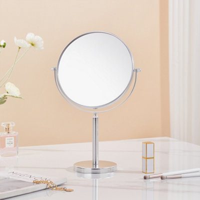 7-Inch Aluminum Double-Sided Tabletop Mirror with 360-Degree Flip and ...