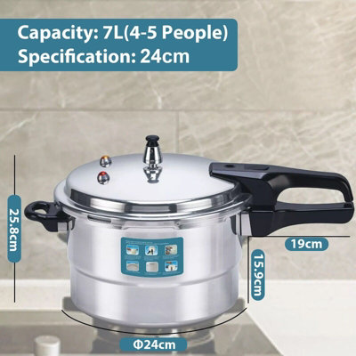 7 Litre Home Dual Handle aluminum Pressure Cooker Kitchen Catering Cookware