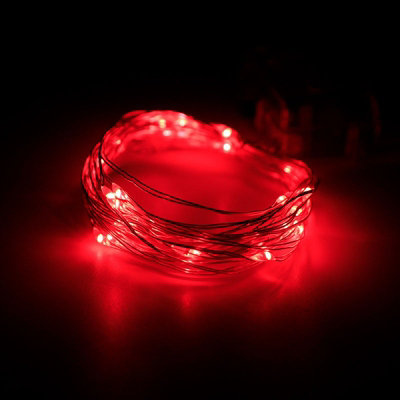 7 Meters 50LED Red Light Solar Copper Wire Waterproof Light String ...
