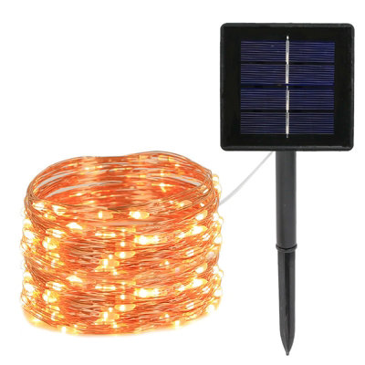 7 Meters 50LED Warm Light Solar Copper Wire Waterproof Light String