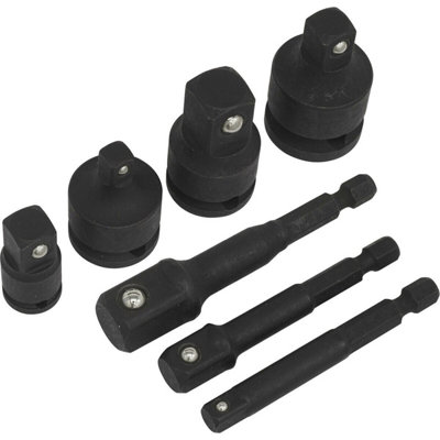 7 PACK - 1/4" Hex Chuck to IMPACT Socket Adapters - Power Drill Square ...