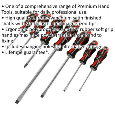 7 PACK Premium Soft Grip Screwdriver Set - Slotted & Phillips Various ...
