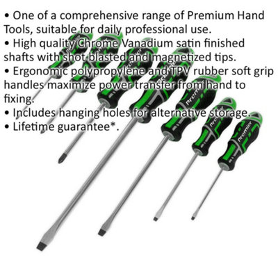 7 PACK Premium Soft Grip Screwdriver Set - Slotted & POZI Various Size ...