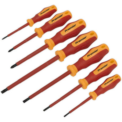 7 PACK VDE Screwdriver Set - 1000V AC Shock Proof Insulated Shafts ...