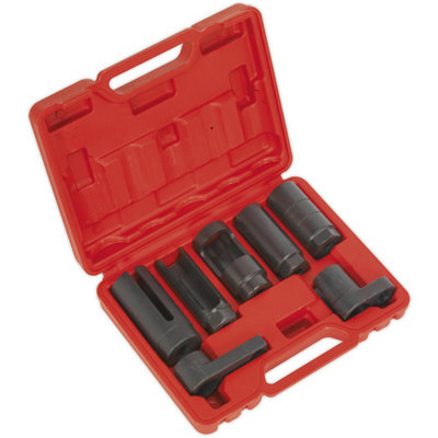 7 Piece Oxygen Sensor Socket Set - 3/8" & 1/2" Sq Drive - Windows ...