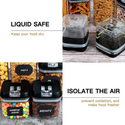 7 Piece Set Clear & Airtight Kitchen pantry Containers - Made From BPA ...