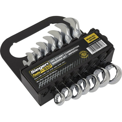 7-Piece Stubby Short Handled Combination Spanner Set for DIY and ...