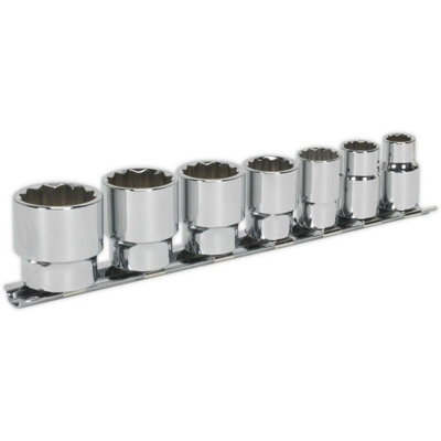 7 Piece Whitworth Socket Set - 3/8 Inch Drive for Classic Cars