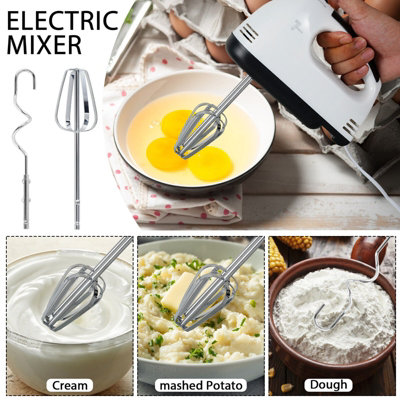 7 Speed Electric Hand Mixer with Dough Hooks & Whisk Attachments