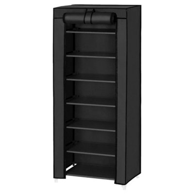 7-Tier Fabric Shoe Rack Storage Cabinet, 28 x 46 x 126 cm, with ...