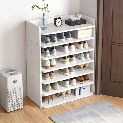 7-Tier MDF Shoe Storage Wooden Rack for Entryway