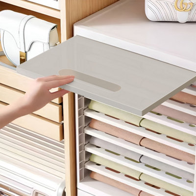 7-Tier Storage Drawer Plastic Stackable Shirt Organizer in White | DIY ...