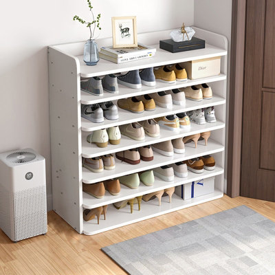 7 Tier Sturdy Load-Bearing MDF Shoe Rack for 28 Pairs of Shoes