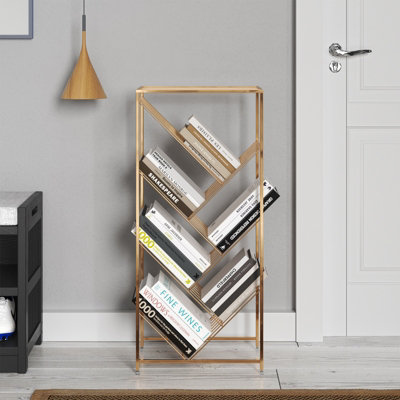7 Tiers Gold Metal Wire Bookcase Bookshelf Display Tree