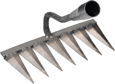 7-tooth metal scarifier weeding rake handheld weeding rake hollow hoe ...