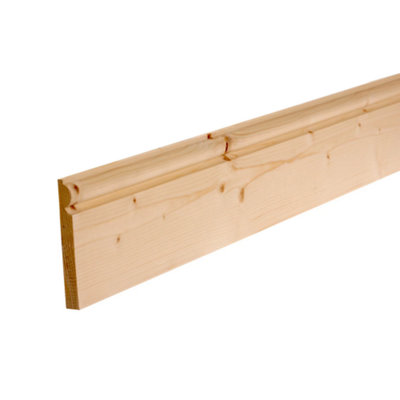 7" Torus Pine Wood Ogee Timber Skirting Board - 1.2 Meter x 3 Total 3.6 Meters sk9