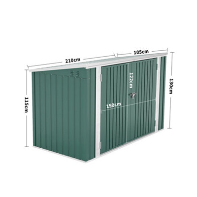 7 x 3 ft Metal Garden Bike Bicycle Storage Shed Bike Store Outdoor Tool ...
