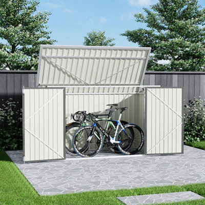 7 x 3ft Outdoor Metal Garden Storage Shed Pent Tool Shed Bicycle ...