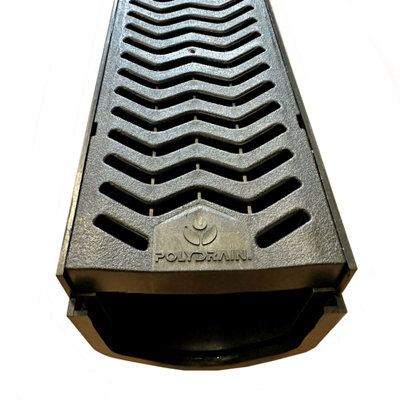 7 x Drainage Channel Polydrain Heelguard 1m Lengths & 2 Stop end Blanks ...