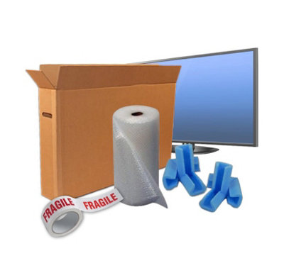 70 Inch TV Removal Cardboard Double Wall Box Basic Protection Kit