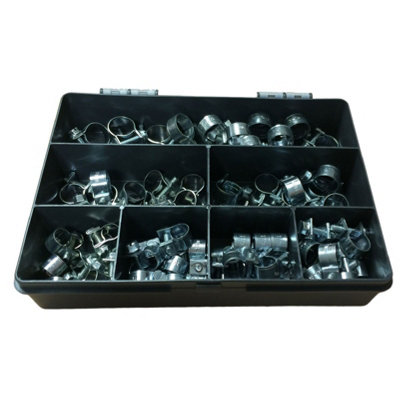 70 x Assorted Mini Hose Clamps Stainless Steel Clips Air Fuel Coolant ...