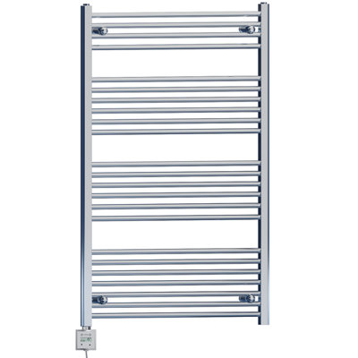 700 x 1200 mm Chrome Electric Bathroom Heated Towel Rail Thermostatic ...