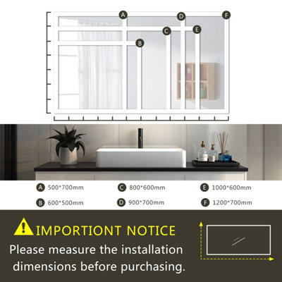 700mm Round Bathroom Mirror with LED Lights Dimmable 3 Colour Lights ...