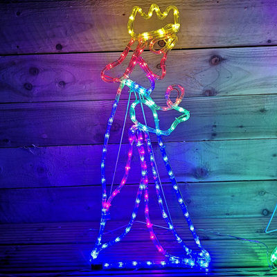 70cm 360 LED Multicoloured Indoor Outdoor Christmas Nativity Three Wise ...