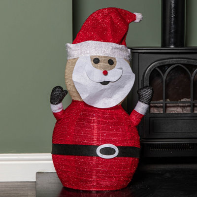 70cm Battery Operated Pop up Christmas Santa with Static & Flashing ...