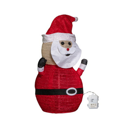 70cm Battery Operated Pop up Christmas Santa with Static & Flashing ...