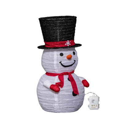 70cm Battery Operated Pop up Christmas Snowman with Static & Flashing ...
