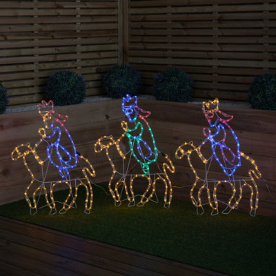 70cm Three Wise Men On Camels 420 LED Outdoor Nativity Scene Christmas ...