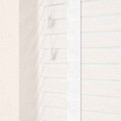 70cm Ultra White Faux Wood Venetian With Tapes 120cm Drop