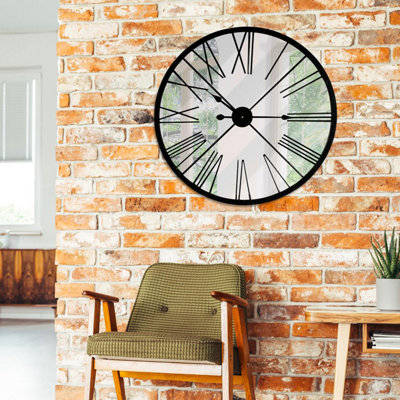 70cm x 70cm Rustic Metal Vintage Oversized Wall Clock - Big Industrial ...