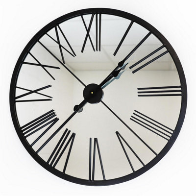 70cm x 70cm Rustic Metal Vintage Oversized Wall Clock - Big Industrial ...