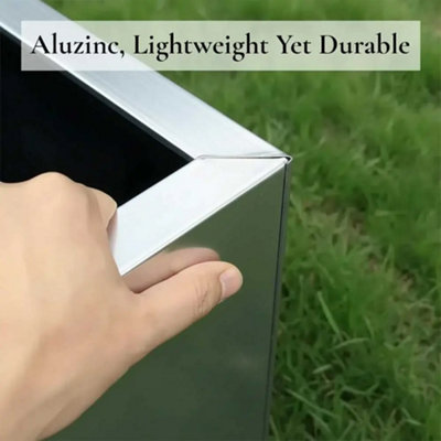 70cm Zinc Galvanised Silver Trough Planter