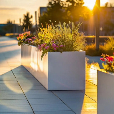 70cm Zinc Matte White Window Box Planter