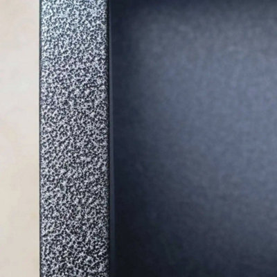 70cm Zinc Silver & Black Textured Trough Planter