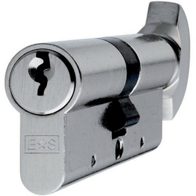 70mm Double EURO Cylinder & Thumbturn Lock Keyed to Differ 5 Pin Nickel ...